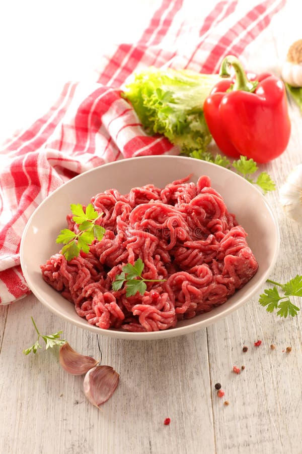 Raw minced beef stock image. Image of bowl, food, beef - 197129271