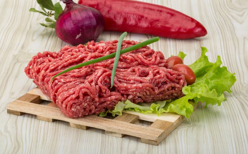 Raw minced beef stock image. Image of minced, veal, white - 47337801