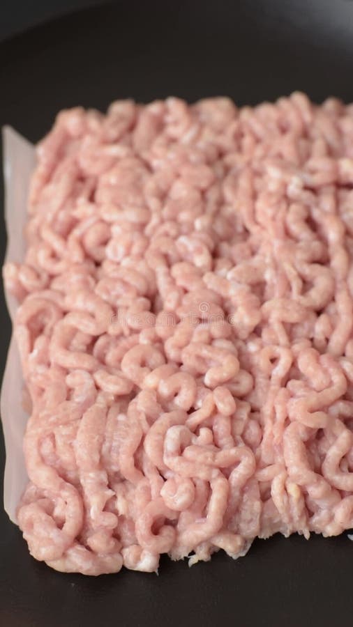 Raw Minced Chicken with Salt, Spices and Herbs Stock Footage - Video of ...