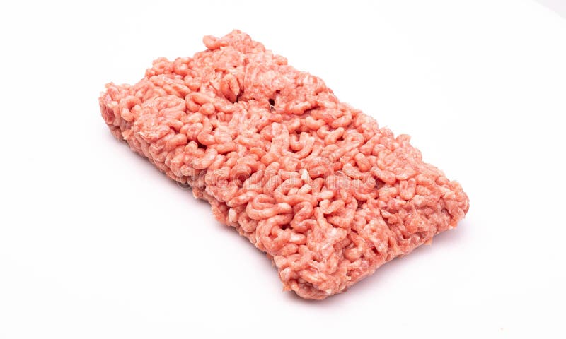 Raw Minced Meat Isolated on a White Background. a Packshot Photo for ...