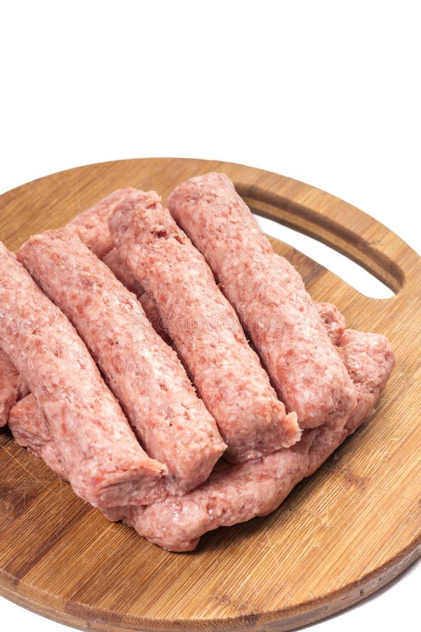 Raw Minced Meat Kebabs Prepared for Barbecue. Stock Photo - Image of ...