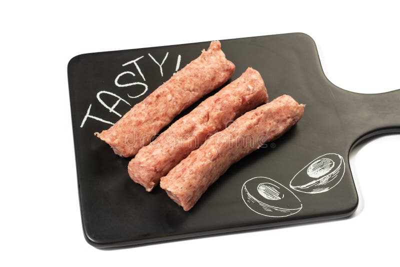 Raw Minced Meat Kebabs Prepared for Barbecue. Stock Image - Image of ...