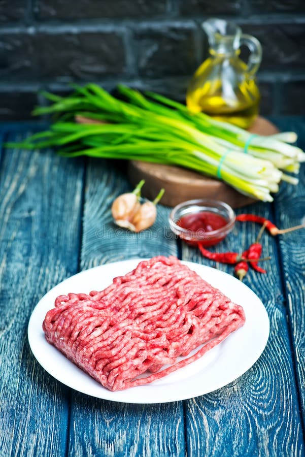 Raw minced meat stock image. Image of design, recipe - 85741051