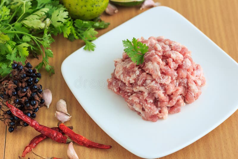 Raw minced pork meat stock image. Image of gourmet, mincemeat - 47064115