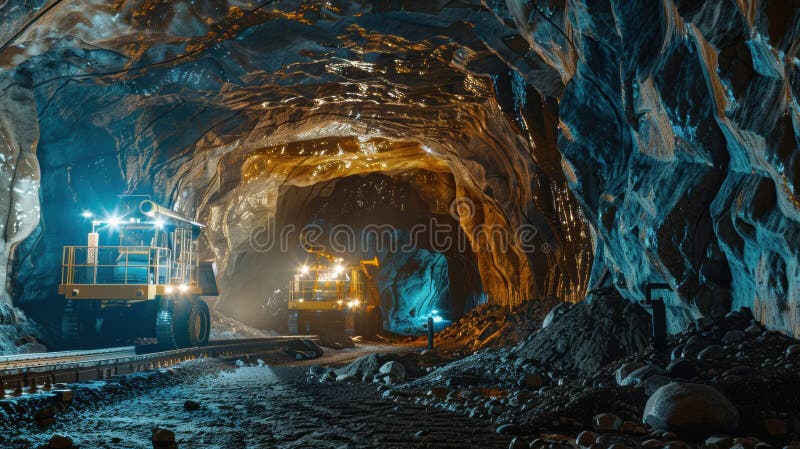 Raw Mineral Resources Extracted from Geological Formations. Stock Photo ...