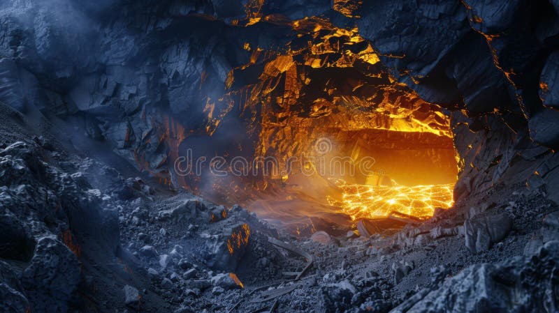 Raw Mineral Resources Extracted from Geological Formations. Stock Photo ...