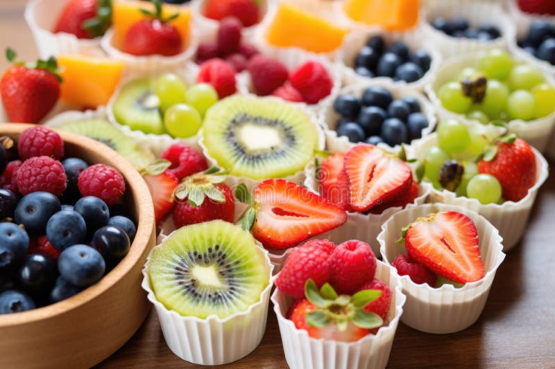 Raw Mini Tart Shells Filled with Fruit Stock Image - Image of tart ...