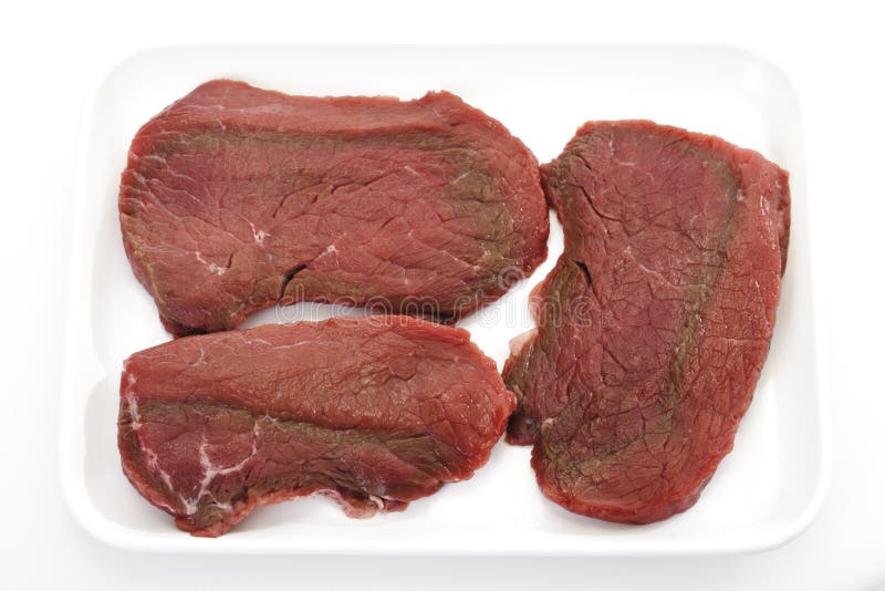Raw Minute Steaks on Platter Stock Photo - Image of culinary, nutrient ...