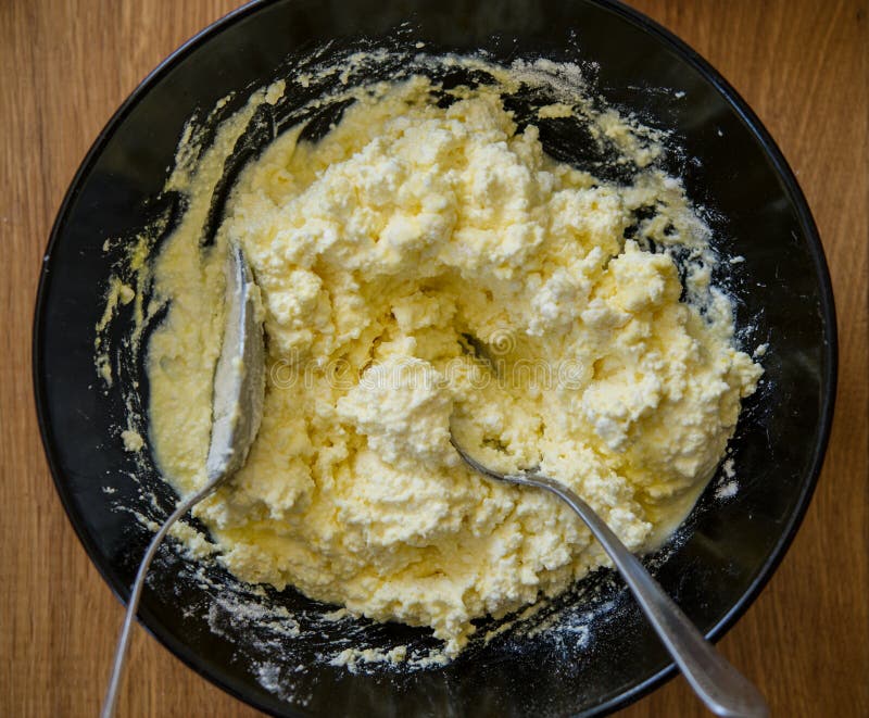 Raw Mixture for Making Cheese Cakes Stock Image - Image of cooking ...