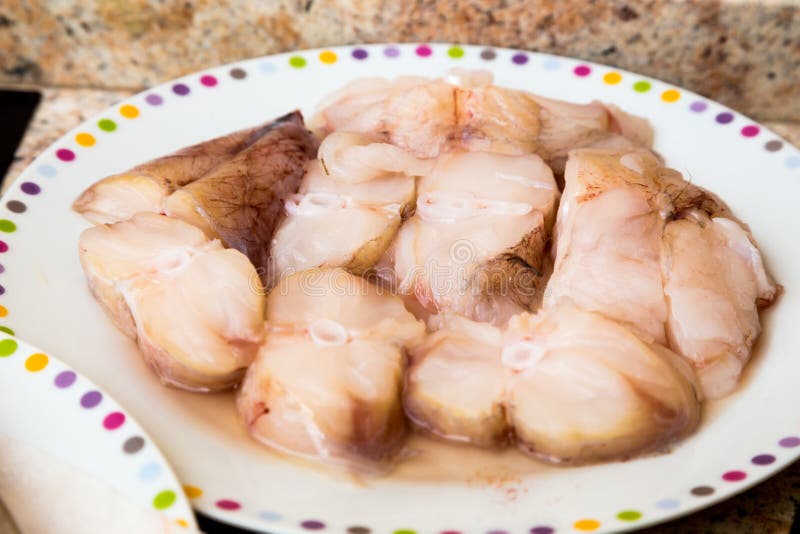 Raw monkfish tails stock photo. Image of horizontal, fresh - 48082652