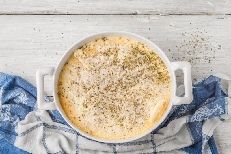 Raw Moussaka Ceramic Pan Top View Stock Photos - Free & Royalty-Free ...