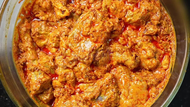 Raw Mutton Marinated in Bowl Stock Video - Video of dinner, marinate ...