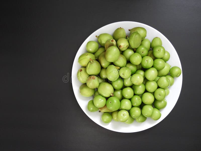 Raw Nectarine and Sour Plum,first Sour Fruits in Spring Stock Image ...