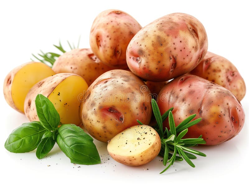 Raw new potatoes closeup stock illustration. Illustration of potato ...