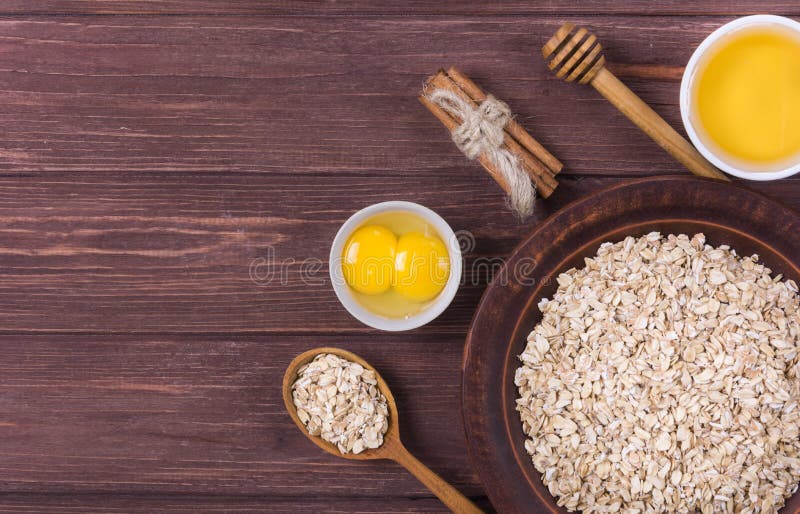 Raw Oatmeal with Ingredients Stock Photo - Image of nutrition, porridge ...