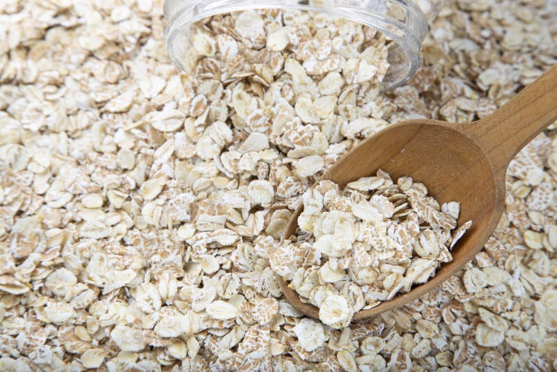 Raw oatmeal on the table stock image. Image of dieting - 173514227