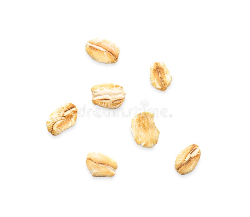 Raw Oatmeal on White Background Stock Photo - Image of grain, healthy ...