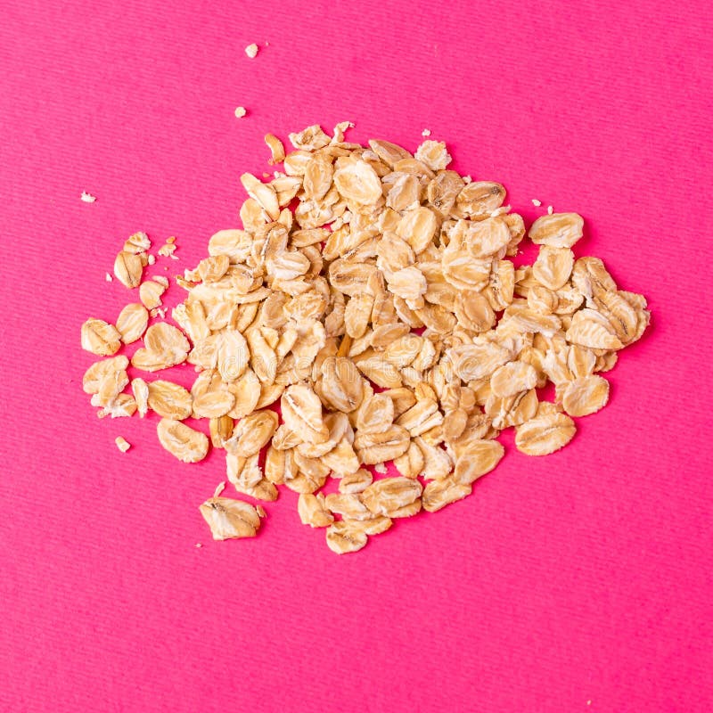 Oats on a Pink Coloured Background Stock Image - Image of breakfast ...