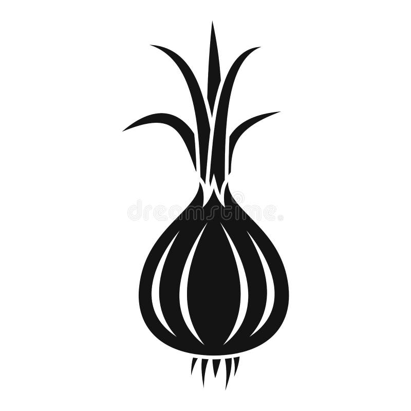 Raw Onion Icon, Simple Style Stock Vector - Illustration of healthy ...