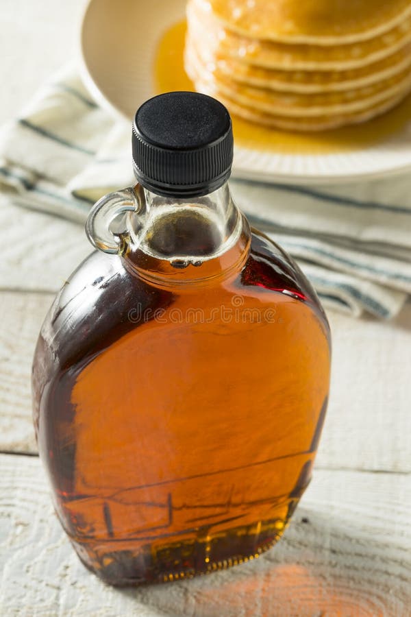 Raw Organic Amber Maple Syrup Stock Image - Image of glass, delicious ...