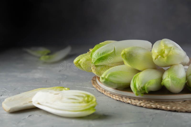 Raw Organic Belgian Endive Ready To Use Stock Photo - Image of health ...