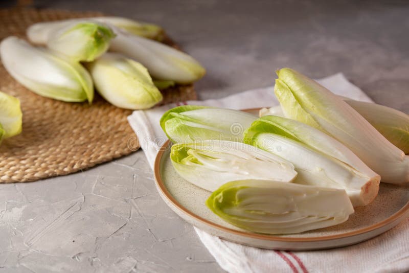 Raw Organic Belgian Endive Ready To Use Stock Photo - Image of ...