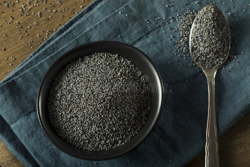 Raw Organic Black Poppy Seeds Stock Photo - Image of poppyseed, herb ...