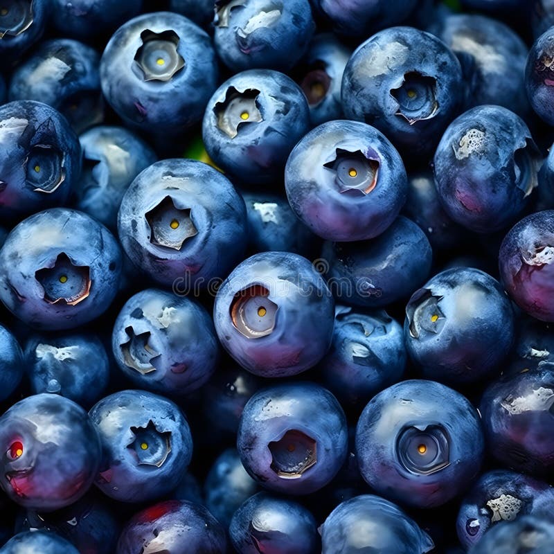 Raw Organic Blueberries, Generative AI Stock Illustration ...