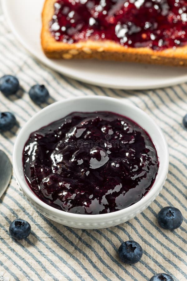 Raw Organic Blueberry Jam Preserves Stock Photo - Image of breakfast ...