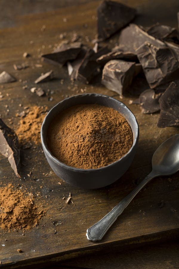Raw Organic Dark Chocolate Cocoa Powder Stock Photo - Image of ...
