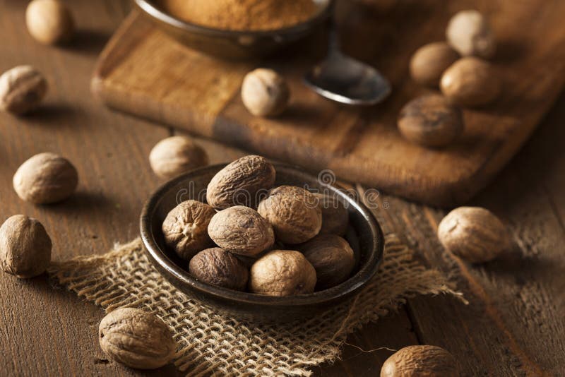 Raw Organic Dry Nutmeg stock image. Image of nutmeg, flavor - 49603213