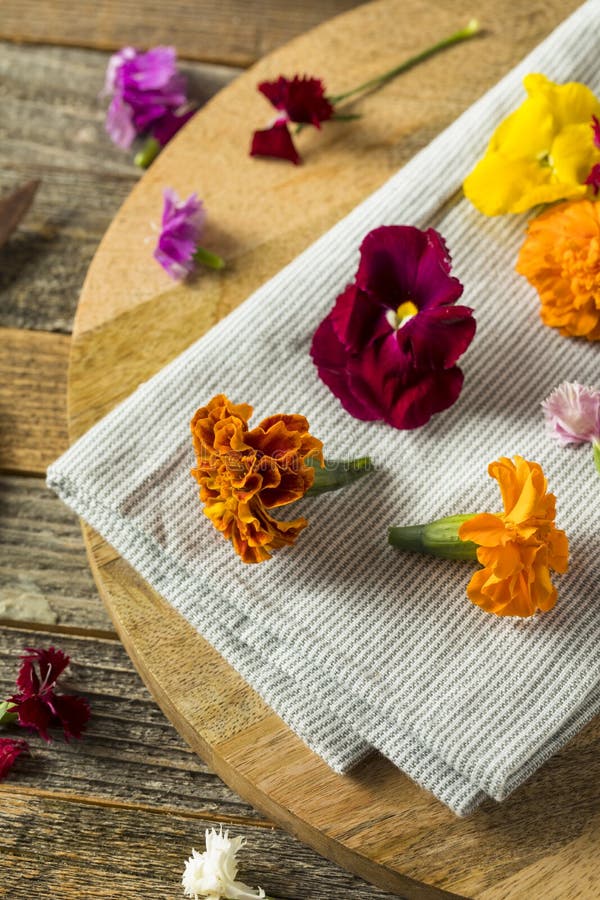 Raw Organic Edible Flowers stock image. Image of beautiful - 91412077