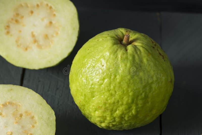 Raw Organic Green Large Guava Stock Image - Image of delicious ...