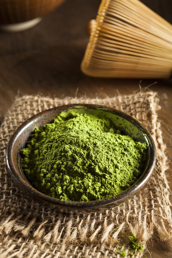 Raw Organic Green Matcha Tea Stock Image - Image of ingredient ...