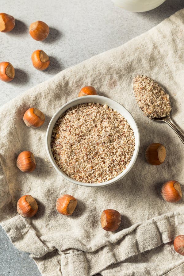 Raw Organic Hazelnut Flour stock photo. Image of roasted - 217468204