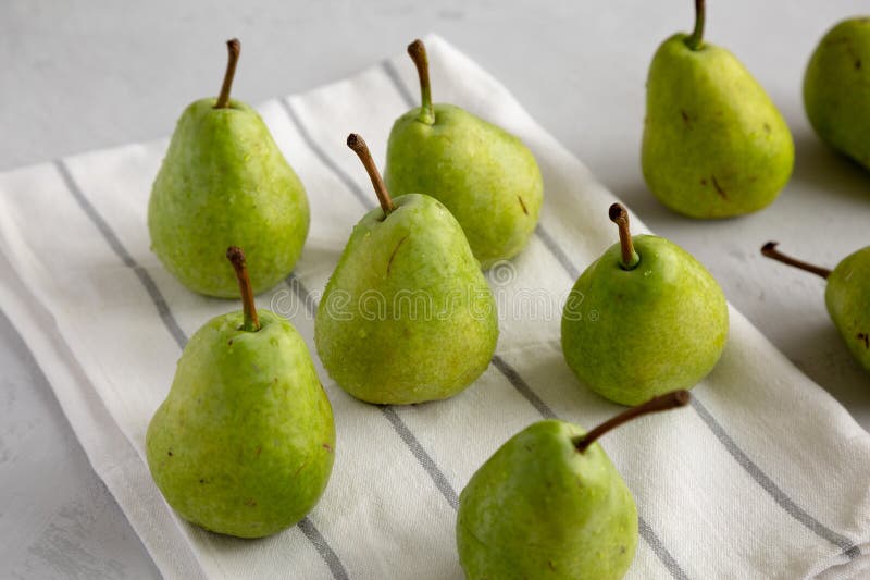 Raw Organic Lucas Pears in a Bunch, Side View Stock Photo - Image of ...