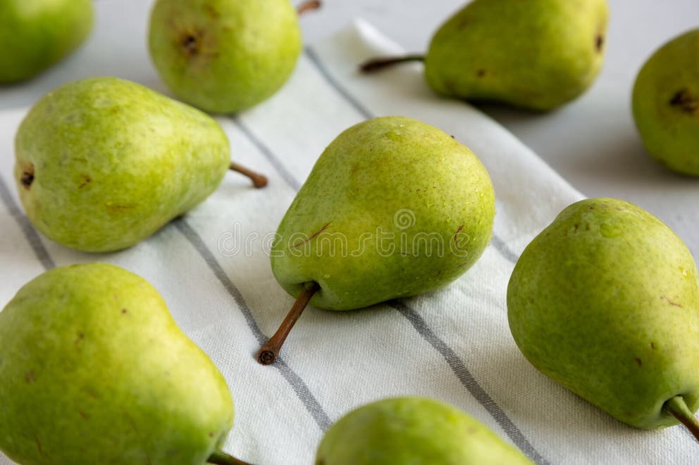 Raw Organic Lucas Pears in a Bunch, Side View Stock Photo - Image of ...