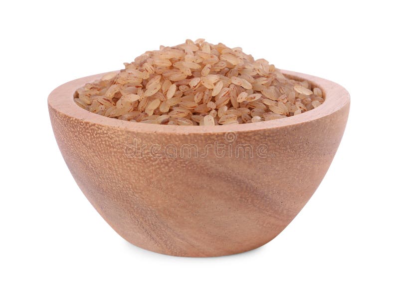 Raw Organic Matta Rice in Bowl Isolated on White Stock Photo - Image of ...