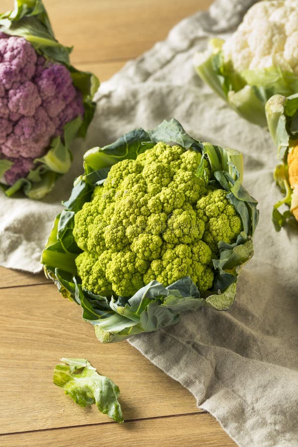 Raw Organic Multi Colored Cauliflower Stock Image - Image of ingredient ...