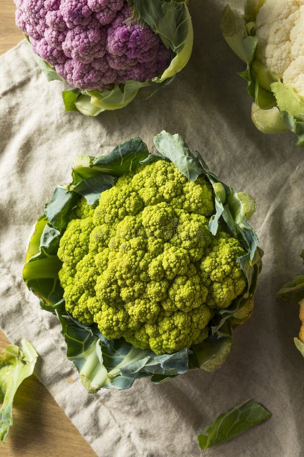 Raw Organic Multi Colored Cauliflower Stock Image - Image of ...