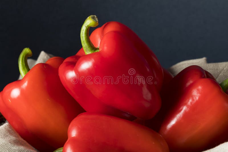 Raw Organic Red Bell Peppers Stock Image - Image of healthy, fresh ...