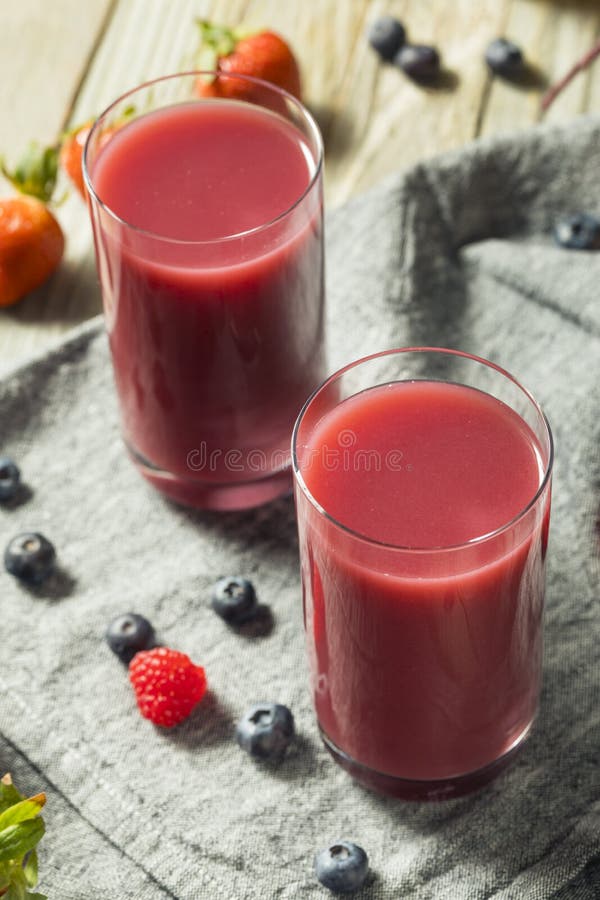 Raw Organic Red Berry Juice Smoothie Stock Photo - Image of healthy ...