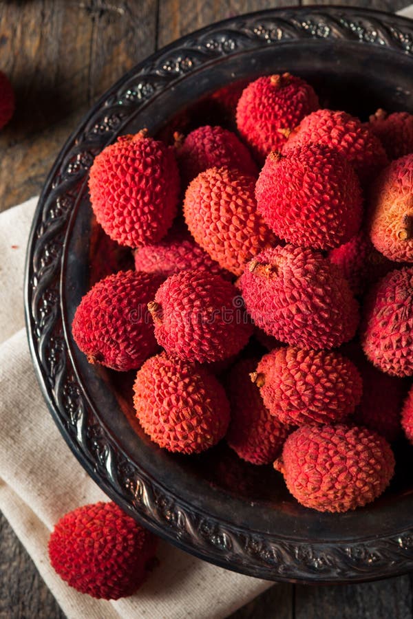 Raw Organic Red Lychee Berries Stock Image - Image of antioxidant ...