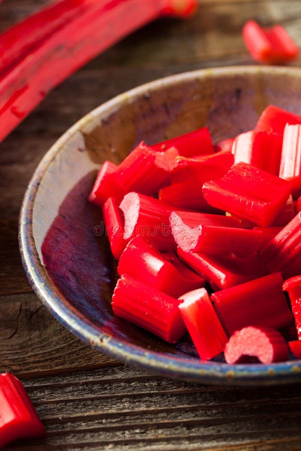 Raw Organic Red Rhubarb stock photo. Image of health - 68505474