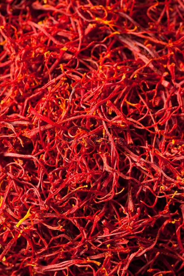 Raw Organic Red Saffron Spice Stock Image - Image of indian, cooking ...