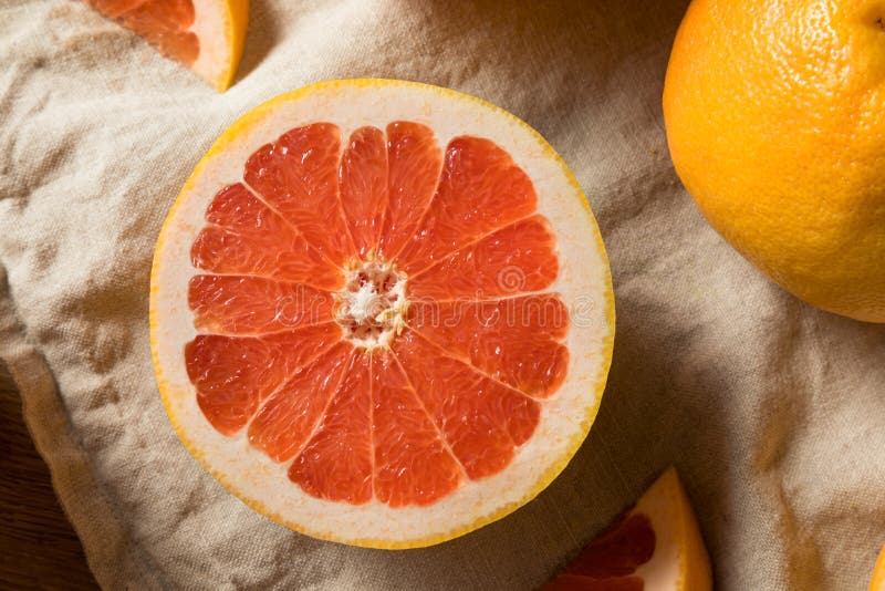Raw Organic Ruby Red Grapefruit Stock Photo - Image of organic, ruby ...