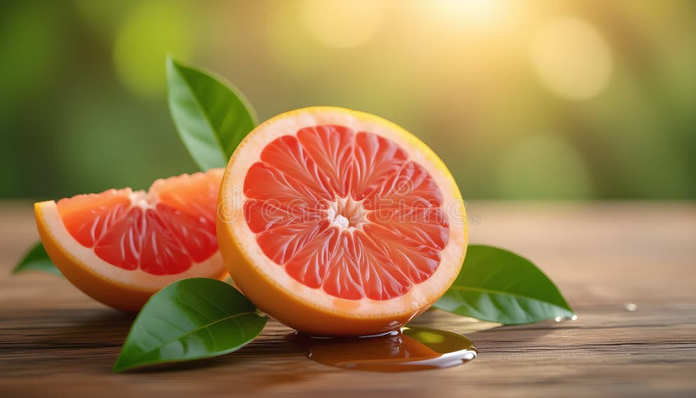 Raw Organic Ruby Red Grapefruit Ready To Eat Stock Illustration ...