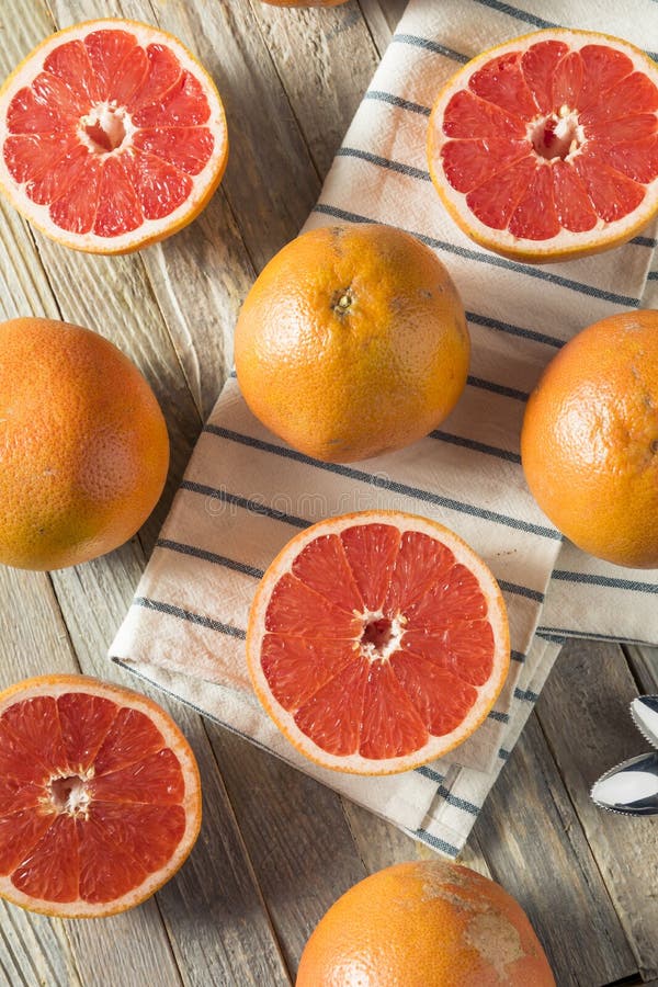 Raw Organic Ruby Red Grapefruits Stock Photo - Image of freshness ...
