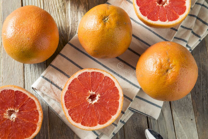 Raw Organic Ruby Red Grapefruits Stock Image - Image of pink, segment ...