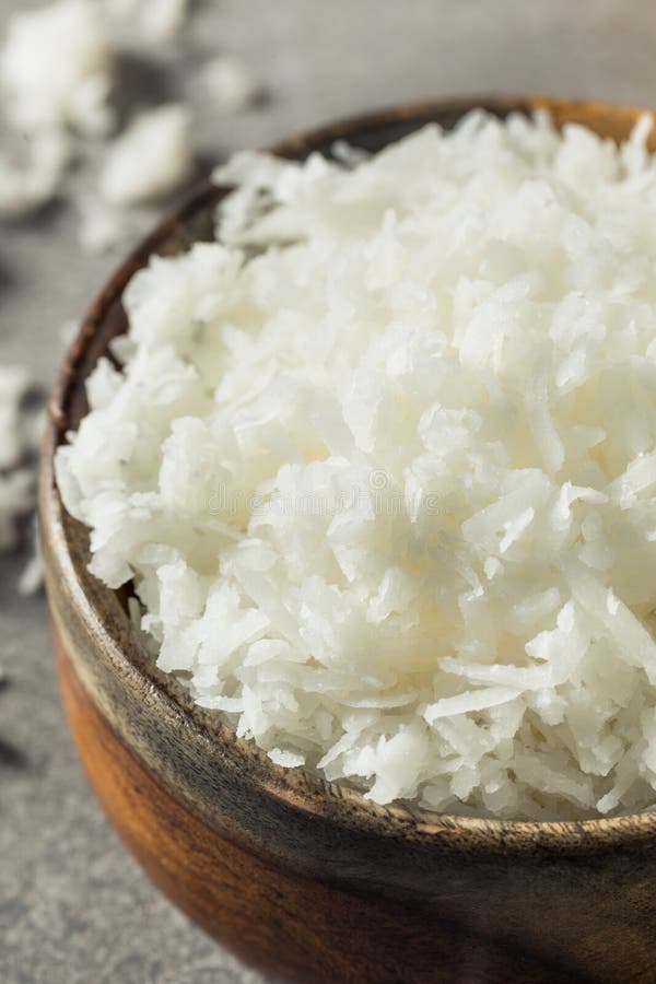 Raw Organic Shredded Coconut Flakes Stock Photo - Image of nutrition ...